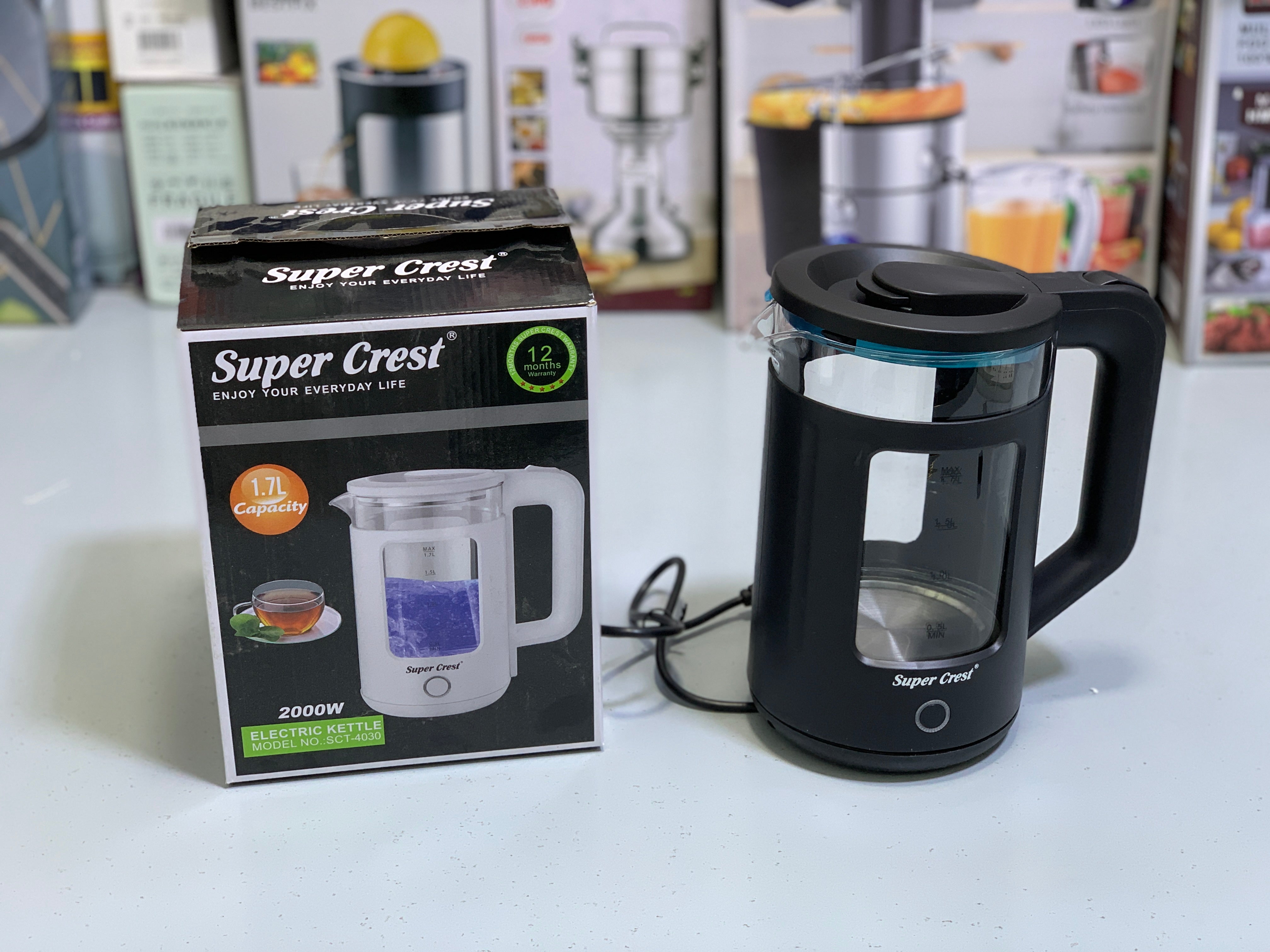 Super Crest Electric Tea Kettle 1.7L and 2000w Model: SCT-4030 – PAK ...